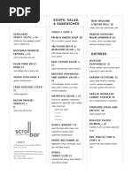 Eden Local Dinner Menu | PDF | Pickling | Salad