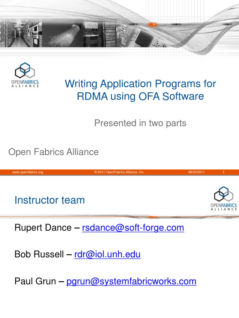OFA Intro RDMA 2011-08-23 | PDF | Transmission Control Protocol ...