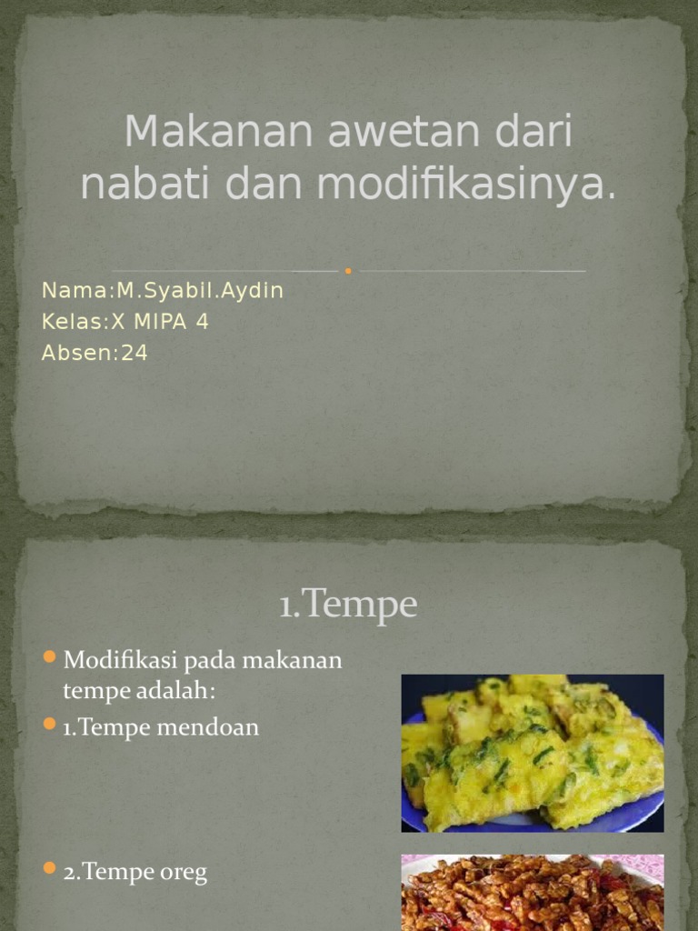 Makanan Awetan Nabati dan Modifikasinya | PDF
