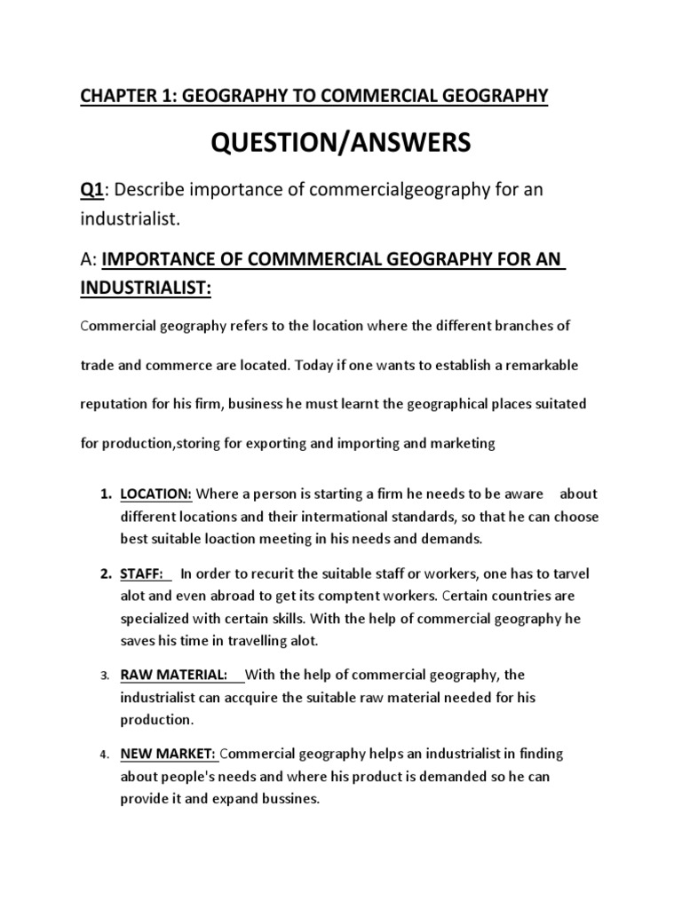 Commercial Geography | PDF | Resource | Economics