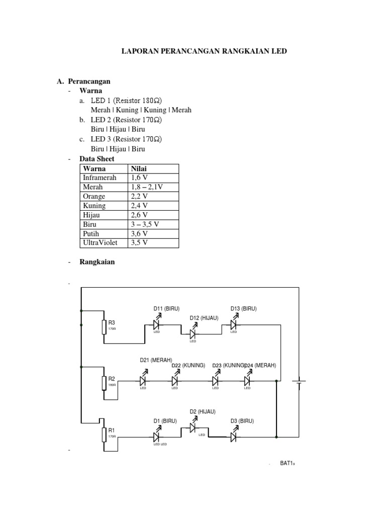 Laporan Perancangan Rangkaian Led | PDF