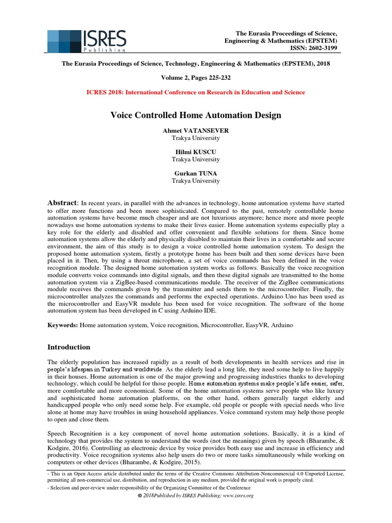 Voice Controlled Home Automation Design (#455939) - 528317 | PDF ...