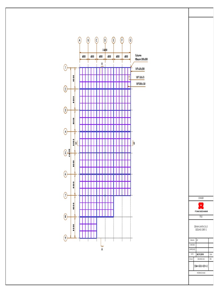 A B C D E F G: 36000 Column Hbeam 300X300 | PDF