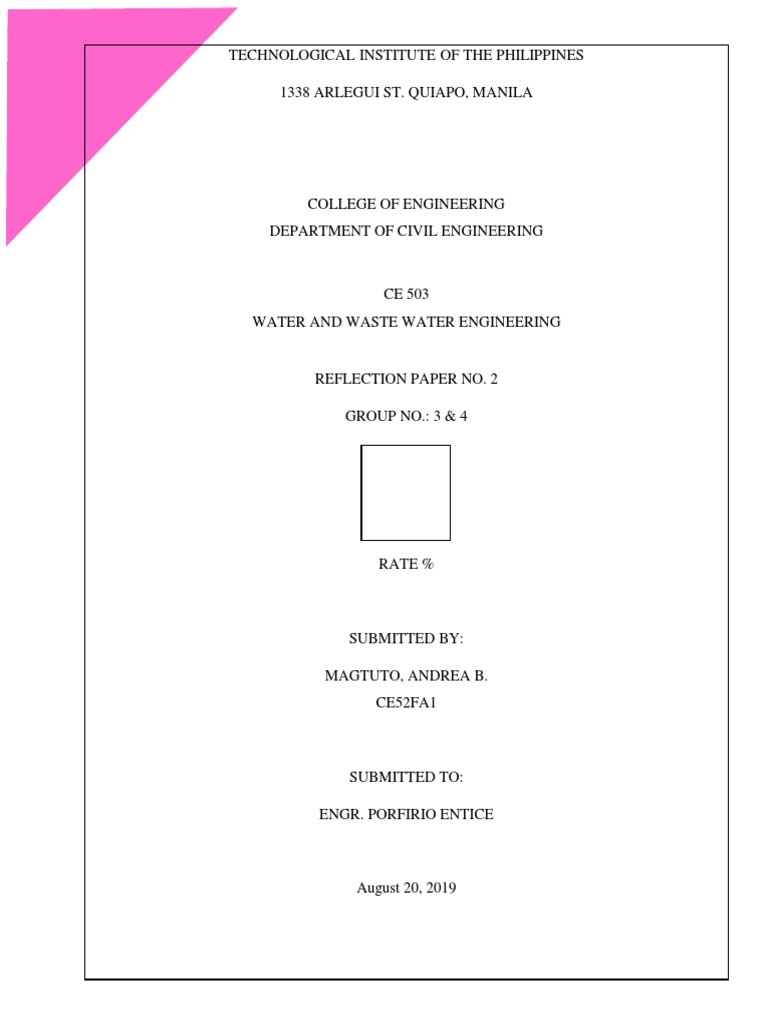 Front Page For Reaction Paper 1 | PDF