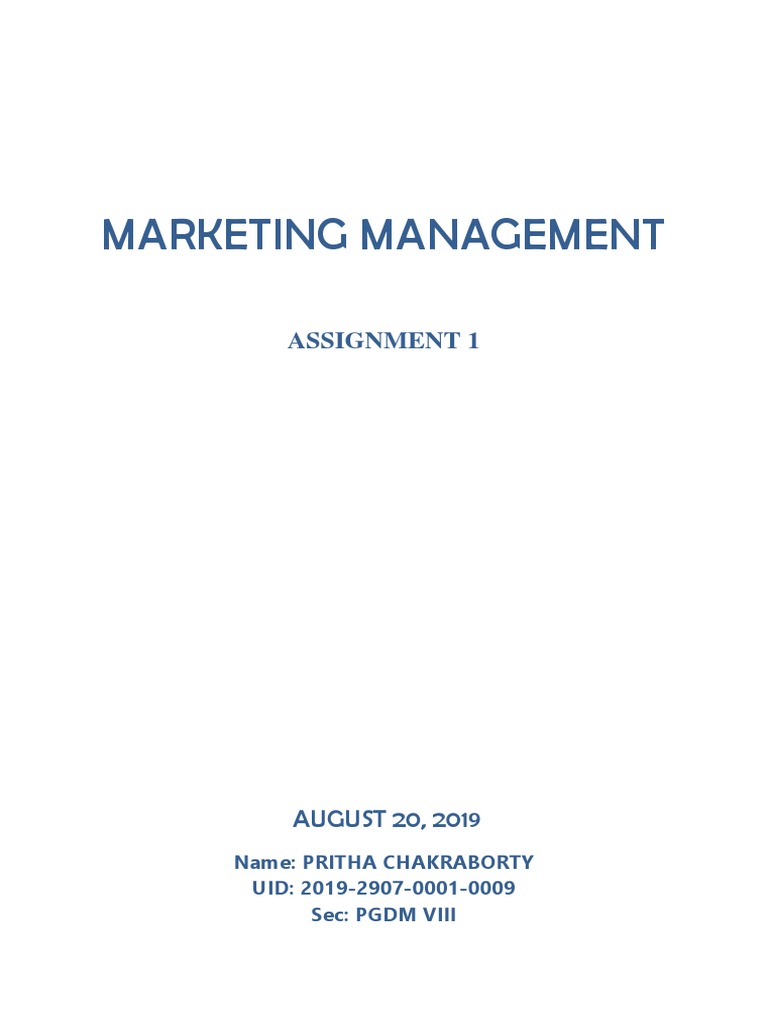 Marketing Management: Assignment 1 | PDF | Augmented Reality | Marketing