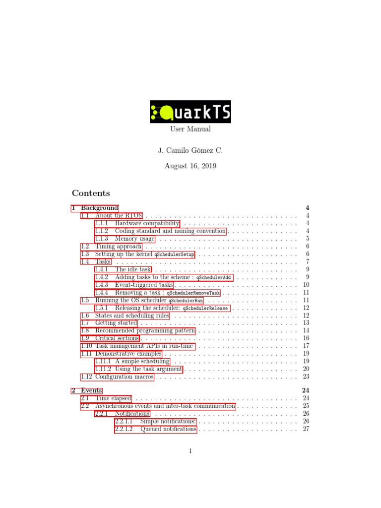 QuarkTS OS | PDF | Scheduling (Computing) | Parameter (Computer Programming)
