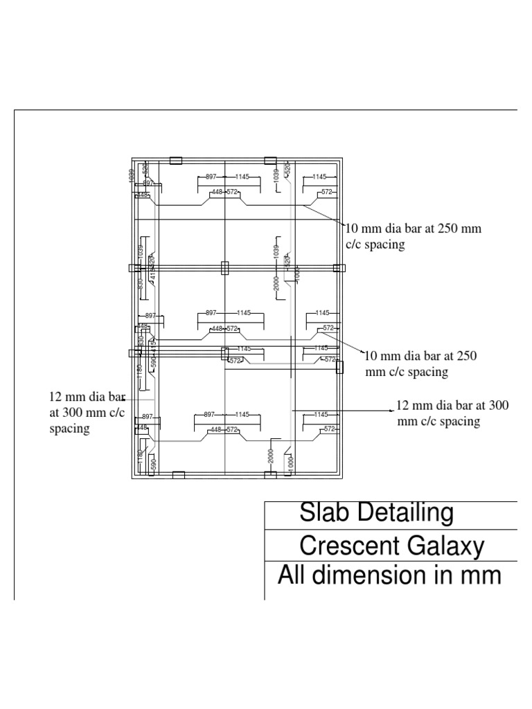 Slab Detailing Drawing for Crescent Galaxy Building Showing Bar ...