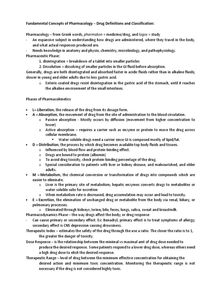 Understanding Fundamental Pharmacology Concepts: An Overview of Drug ...