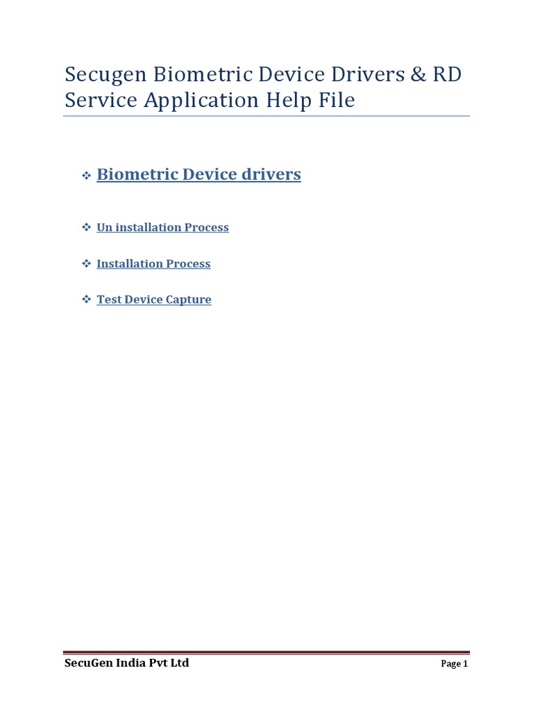 Secugen Help Document For Windows 8 | PDF | Device Driver | Biometrics