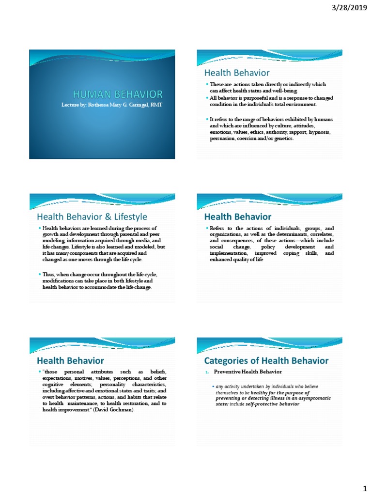 Understanding Health Behavior Dynamics | PDF | Behavior | Metaphysics ...