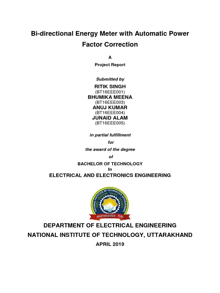 Smart Energy Meter and Power Factor Correction | PDF | Arduino | Inductor