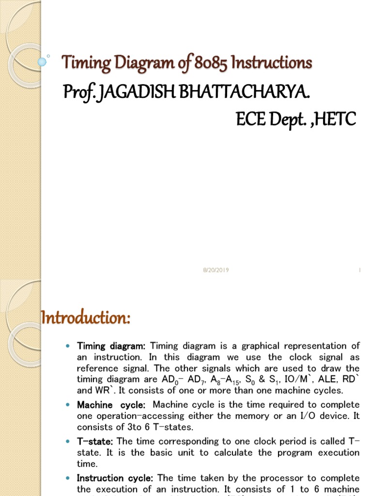 Timing Diagrams and Explanations of 8085 Assembly Language Instructions | PDF | Computer Memory ...