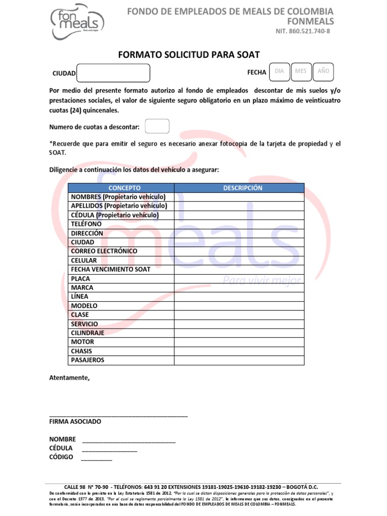 Formato para Soat | PDF