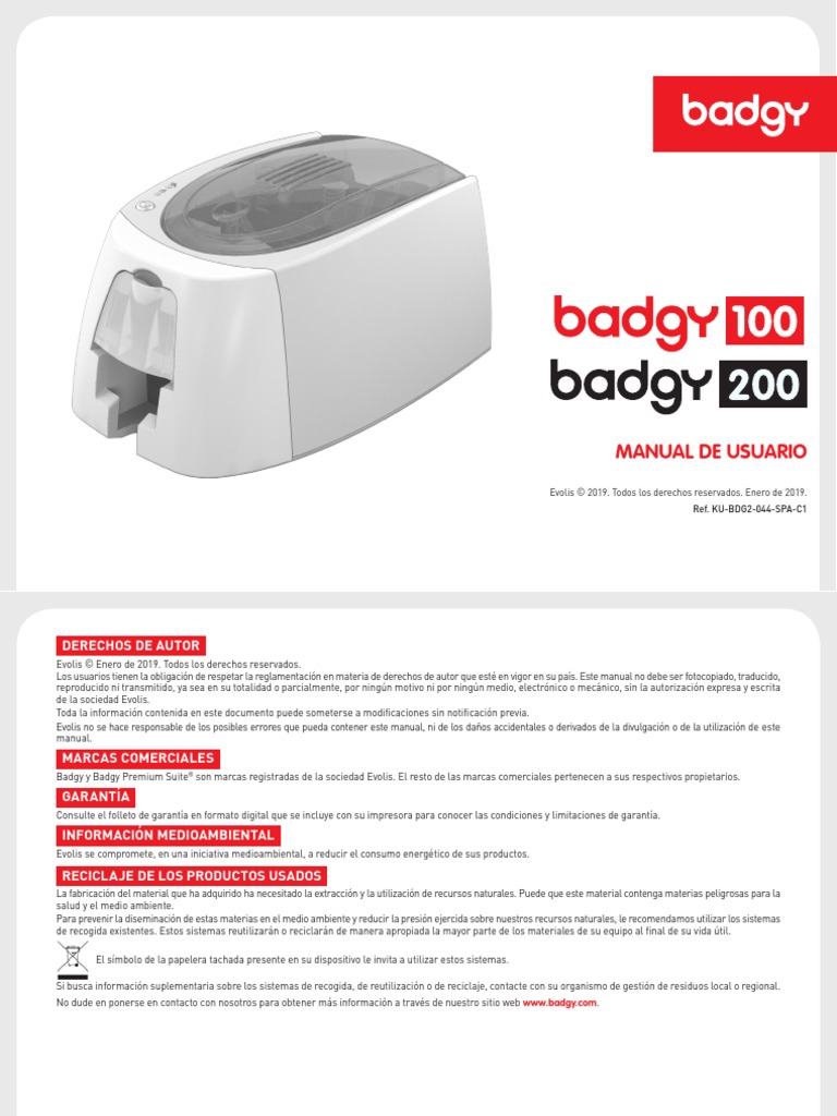 Badgy100 200 Spa c1 | PDF | Impresora (Computación) | Informática
