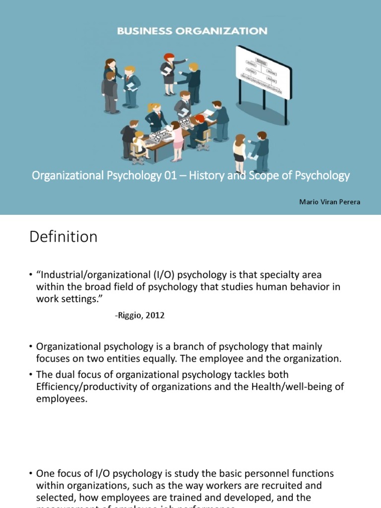Organizational Psychology - History and Scope | PDF | Industrial And ...