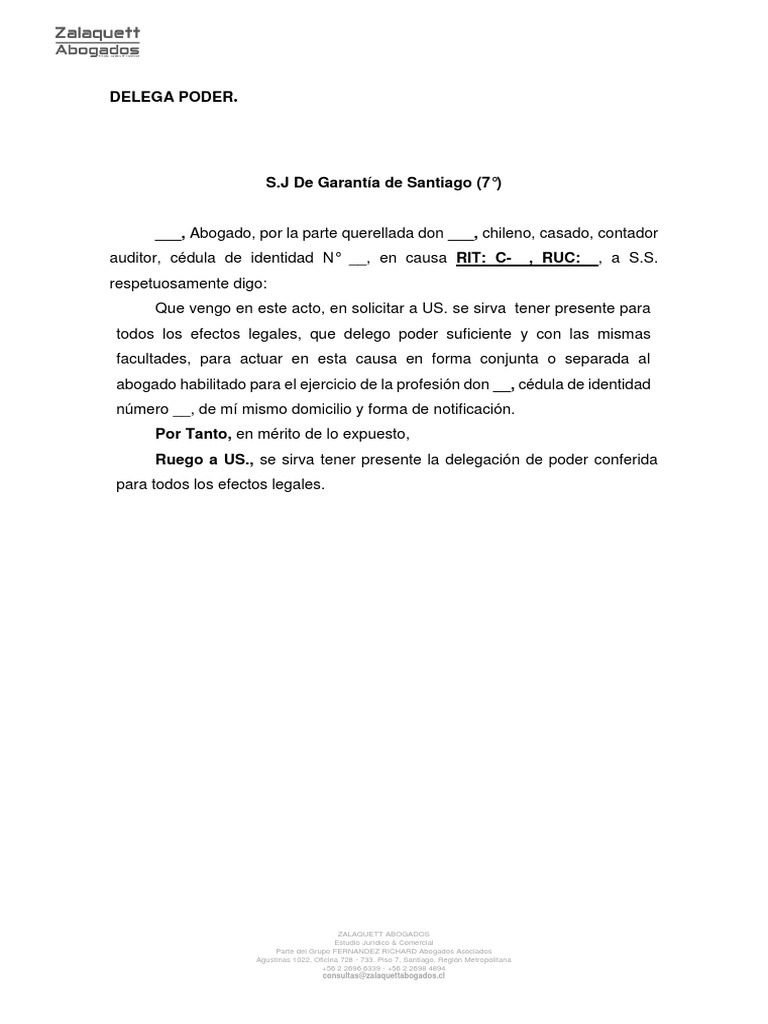 Delega Poder Juzgado Garantía