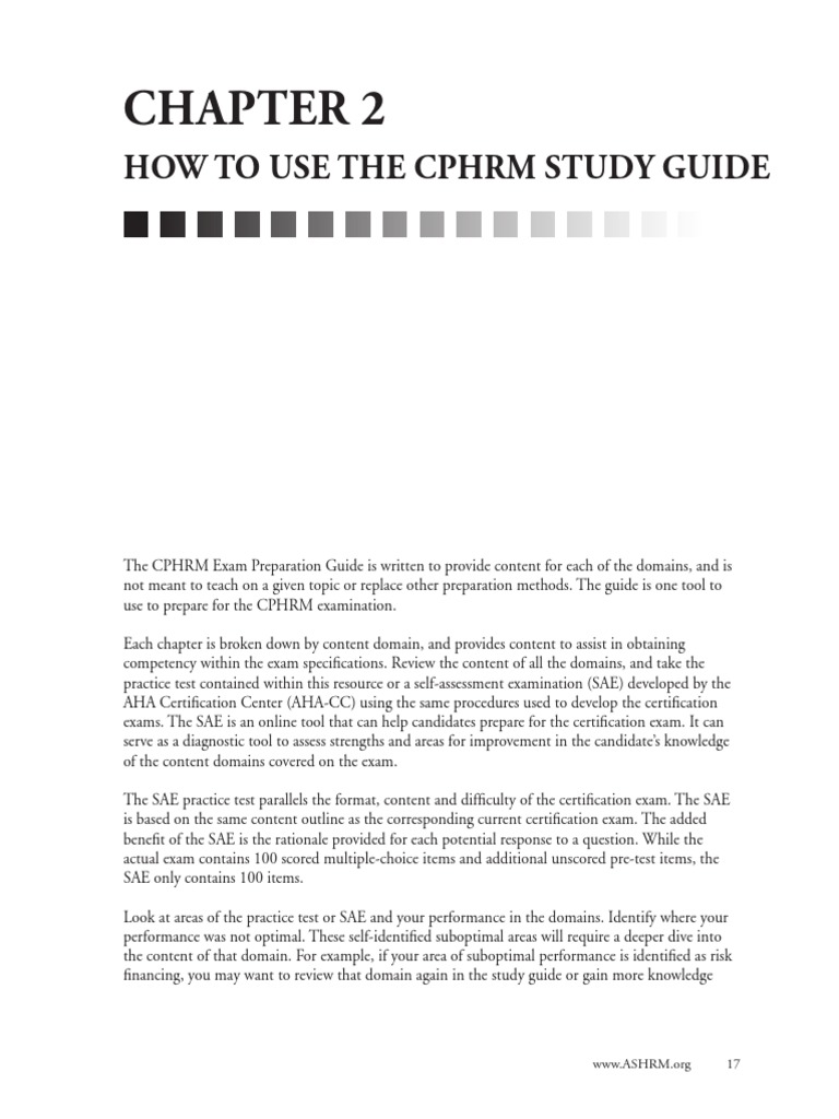 Khoward Chapter2-Cphrm-Exam-Prep-Layout v8 1 | PDF | Test (Assessment ...
