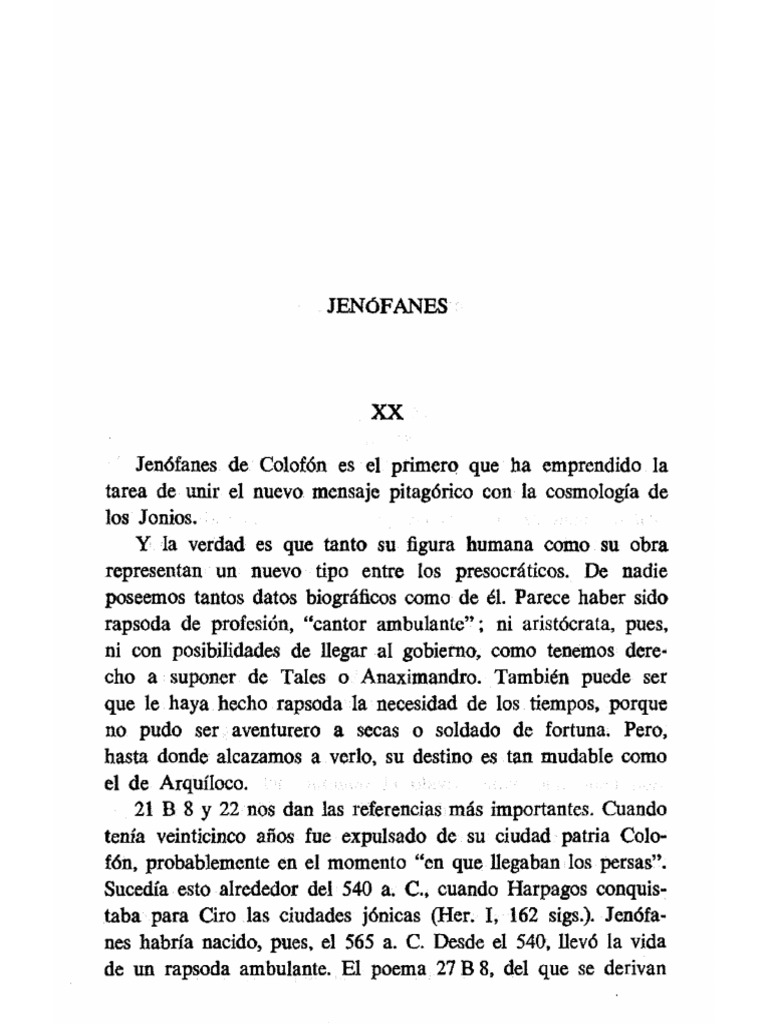 Jenófanes de Colofón | Descargar gratis PDF | Homero | Luna