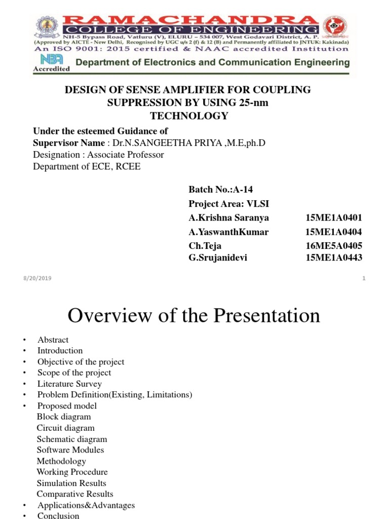 VLSI Sense Amplifier Design Overview | PDF | Spice | Amplifier