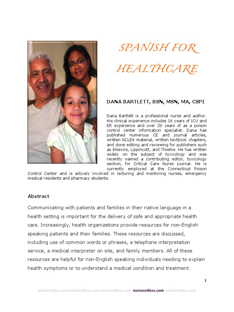 Spanish for Healthcare Professionals Guide | PDF | Hispanic And Latino ...