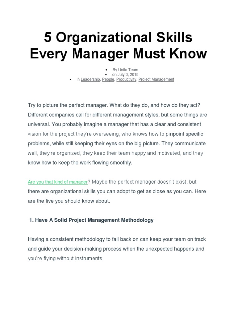 5 Organizational Skills Every Manager Must Know: Are You That Kind of ...