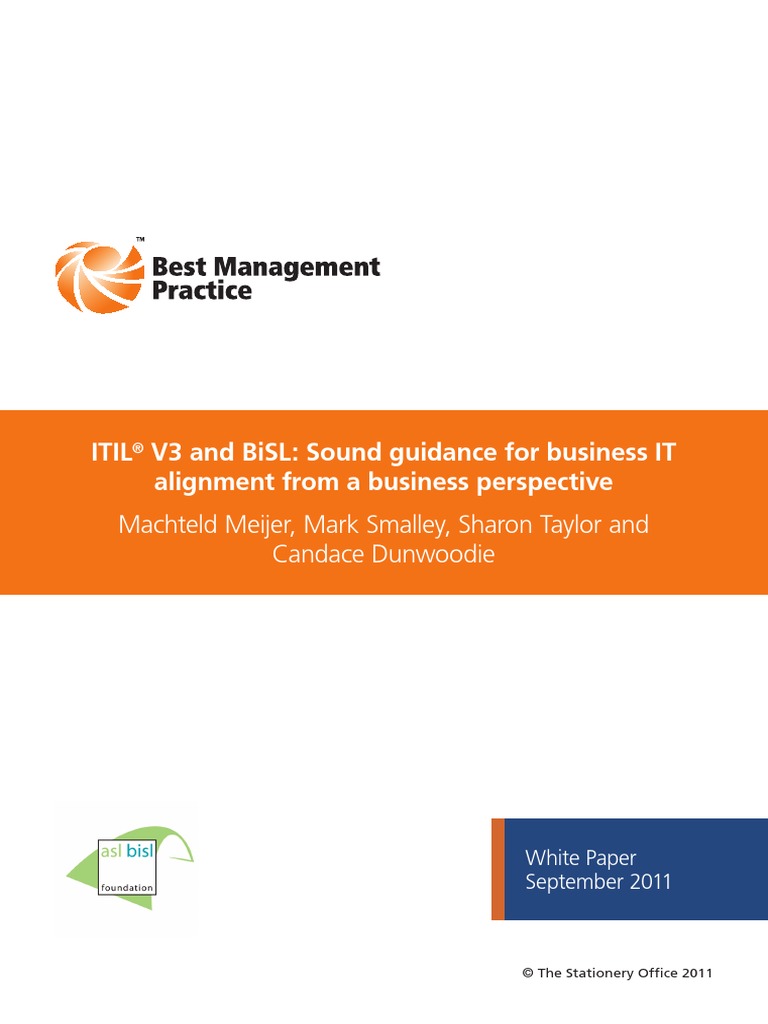 BMP ITIL V3 and BiSL Sound Guidance | PDF | Itil | It Service Management