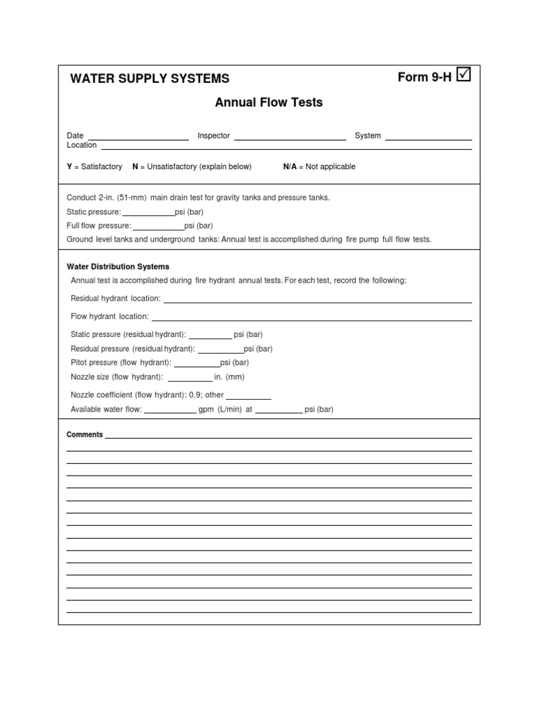 Annual Fire Hydrant Flow Testing Form | PDF