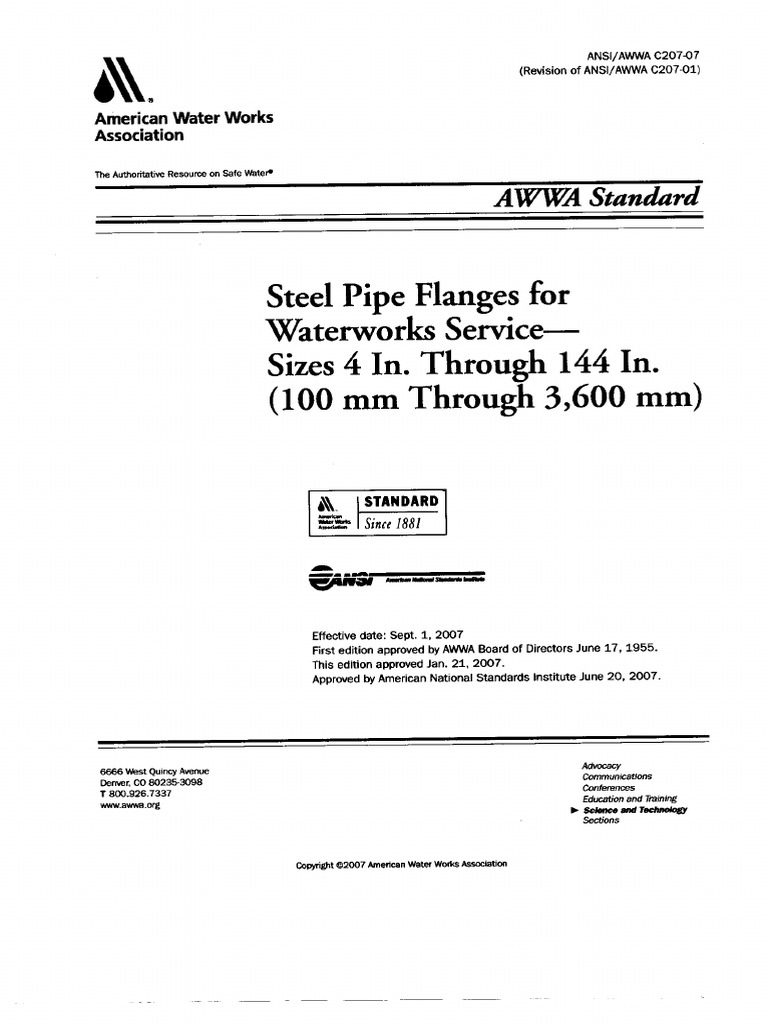 Awwa C207-07 | PDF | Plumbing | Mechanical Engineering