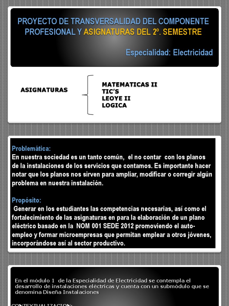 Proyecto de Transversalidad Especialidad de Electricidad | PDF | Arte