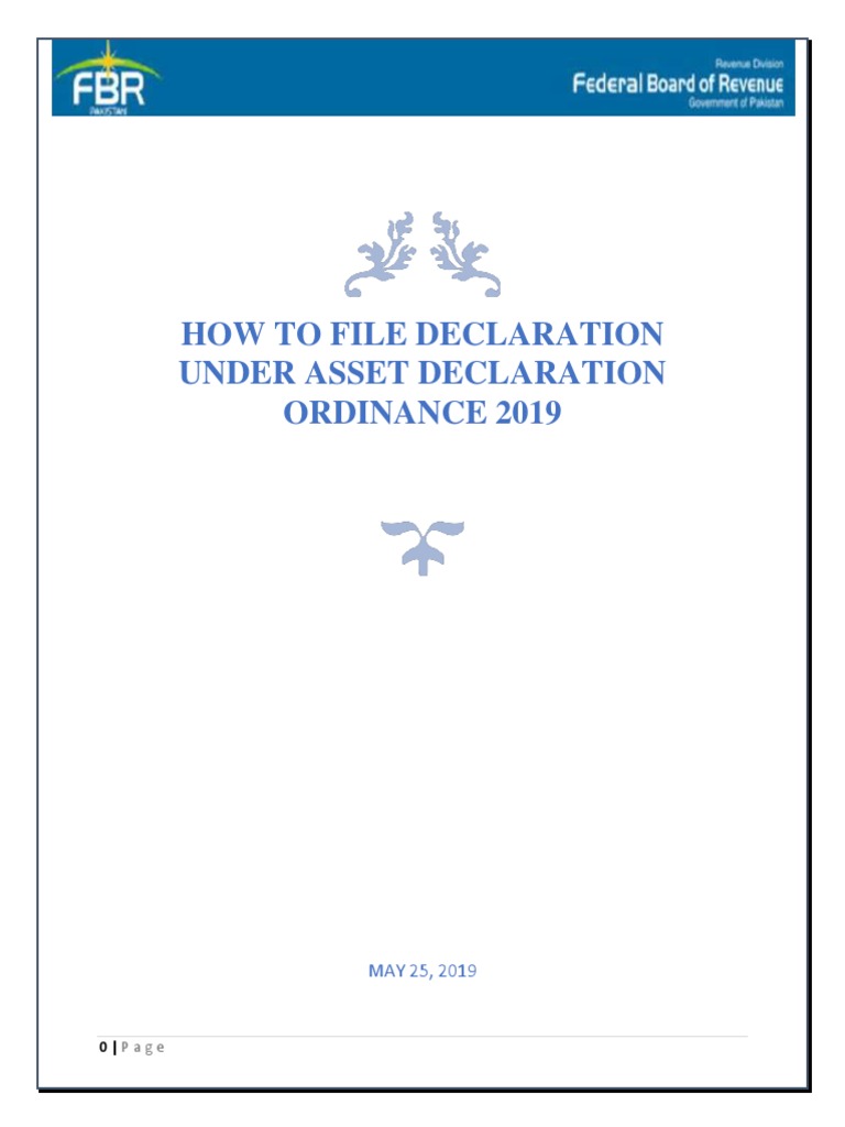 Filing Guide for Asset Declaration 2019 | PDF | Button (Computing) | Taxes