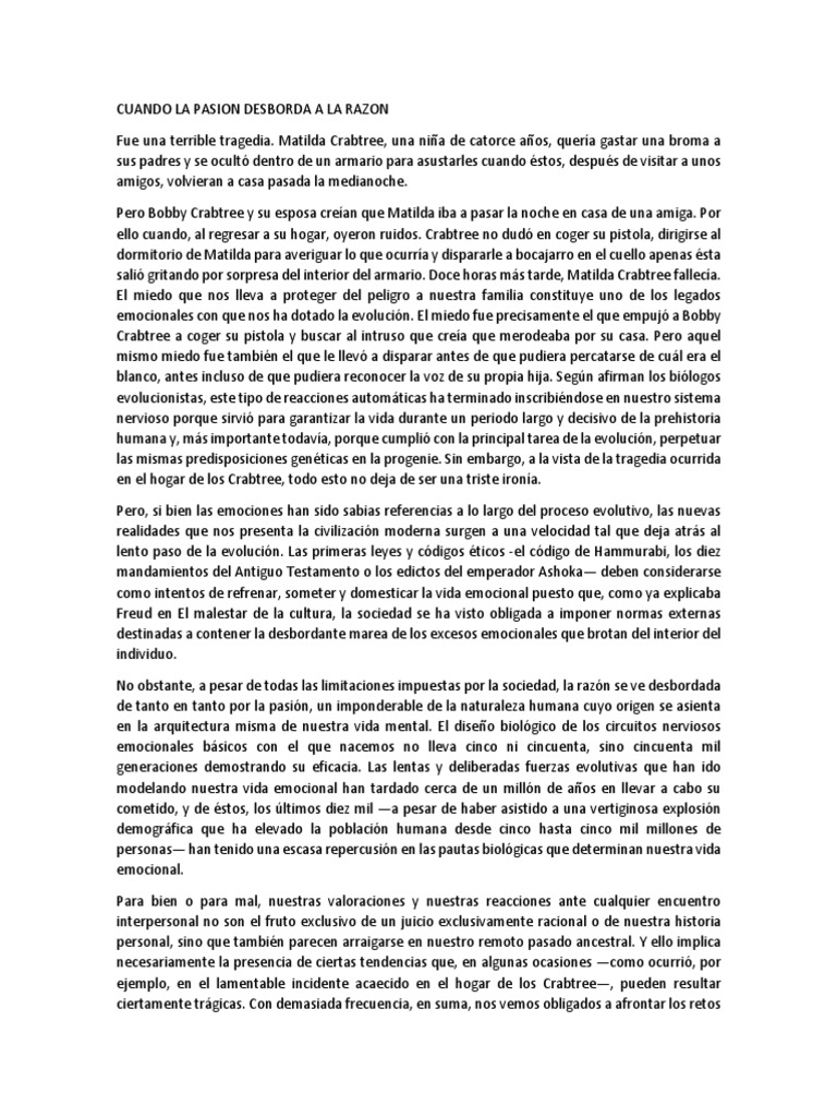 La tragedia de Matilda Crabtree | PDF | Las emociones | Evolución