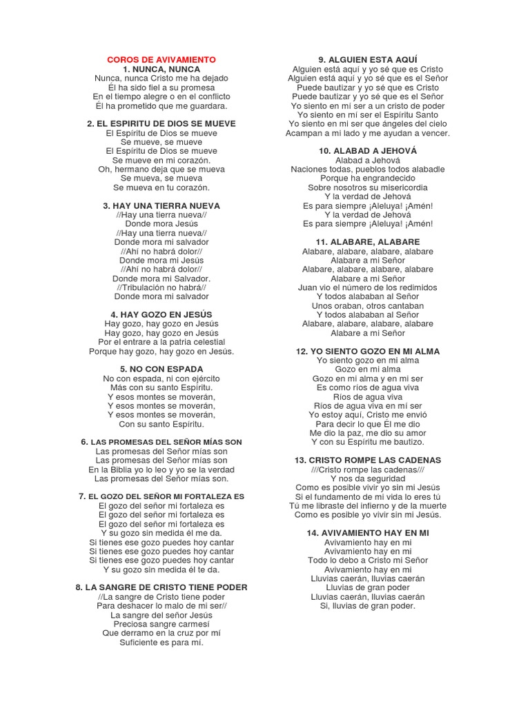 Coros de Avivamiento | PDF | Cristo (título) | Jesús