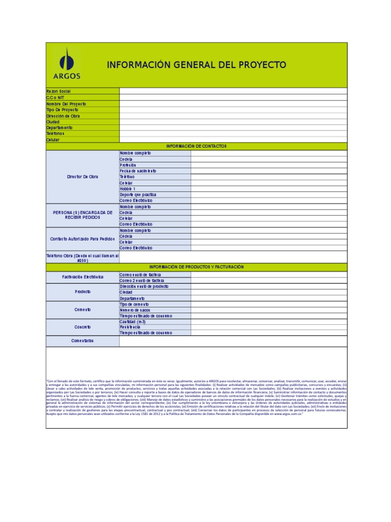 Formato Creacion de Cliente y Obra Nuevo 2019 | PDF | Información | Corporaciones