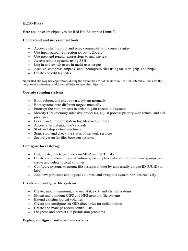 EX200-Rhel 7 | PDF | Booting | File System