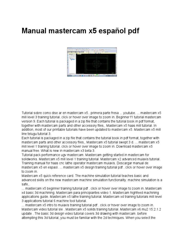 Manual Mastercam x5 | PDF | Application Software | Computing