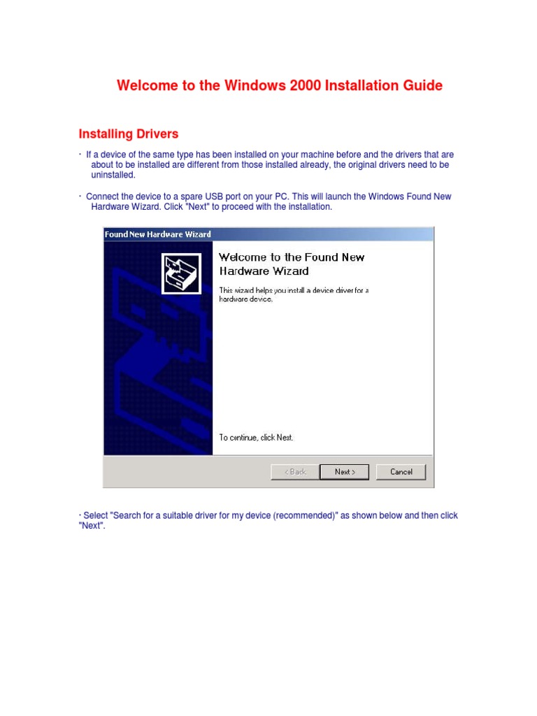 Windows 2000 Installation Guide