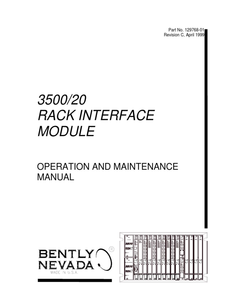 3500/20 Rack Interface: Operation and Maintenance Manual | PDF ...