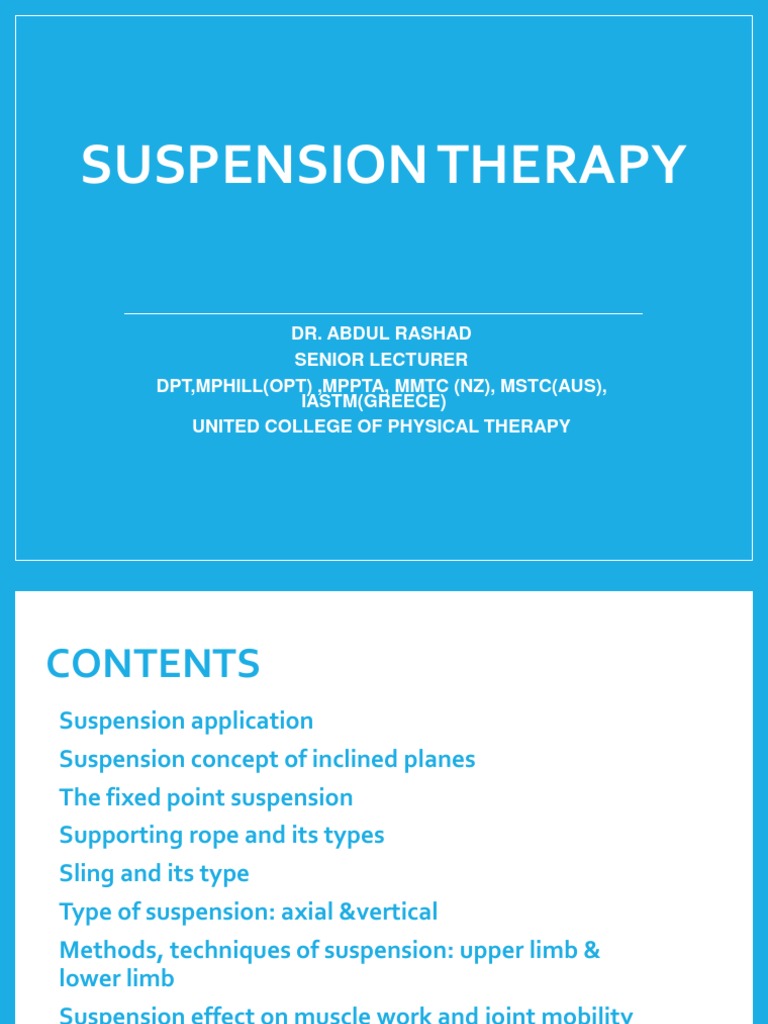 Overview of Suspension Therapy Techniques | PDF | Anatomical Terms Of ...