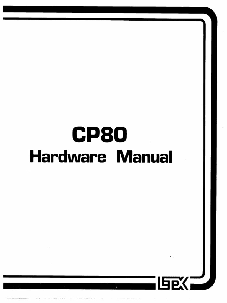 CP80 Hardware Manual PDF | PDF | Booting | Computer Data Storage