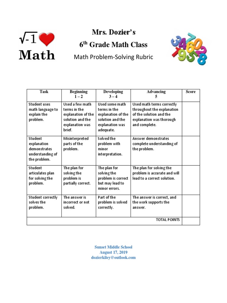 Math Rubric | PDF
