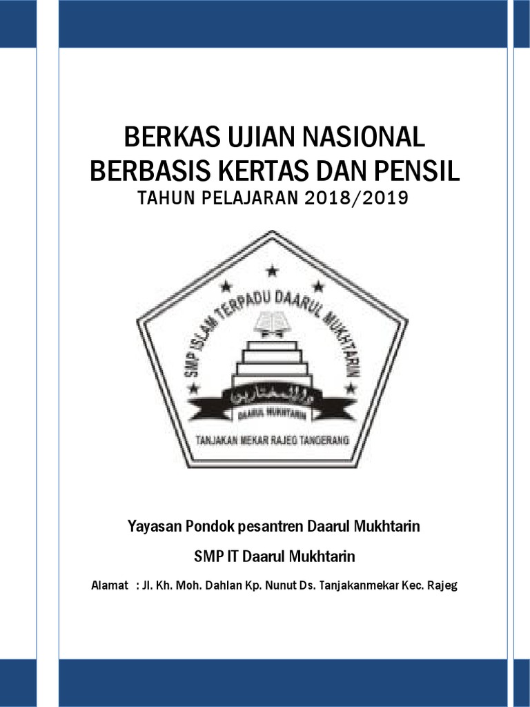 Data UN SMP IT Daarul Mukhtarin 2018/2019 | PDF