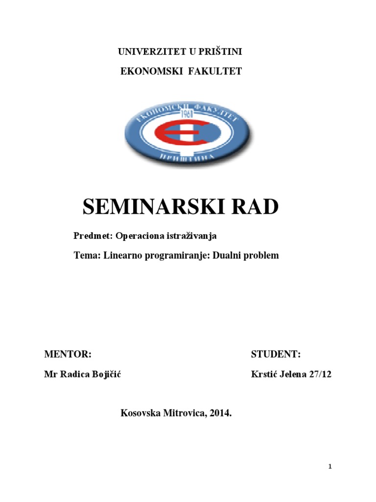 Linearno Programiranje | PDF