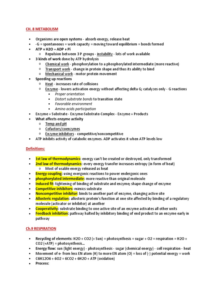 AP Bio Metabolism | PDF | Cellular Respiration | Adenosine Triphosphate