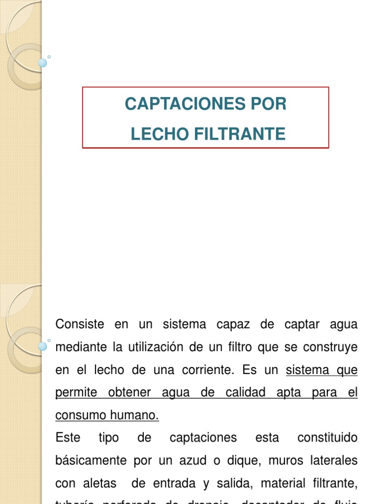 Lecho Filtrante | PDF | Filtración | Agua y el medio ambiente