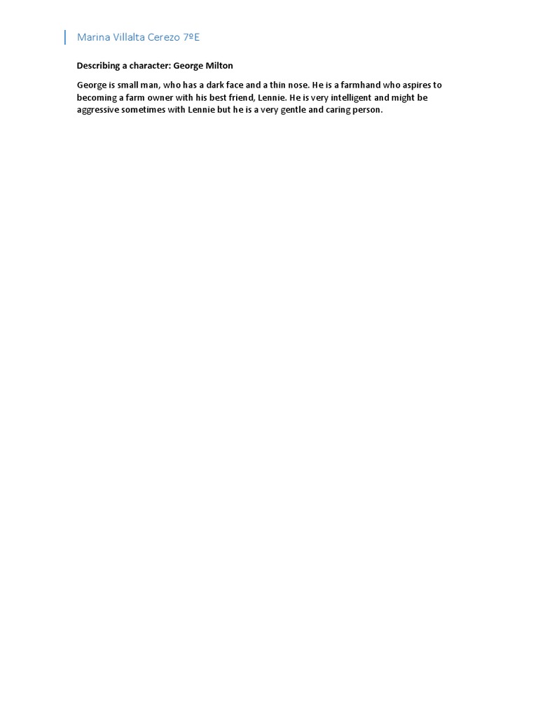 Describing A Character OMAM | PDF