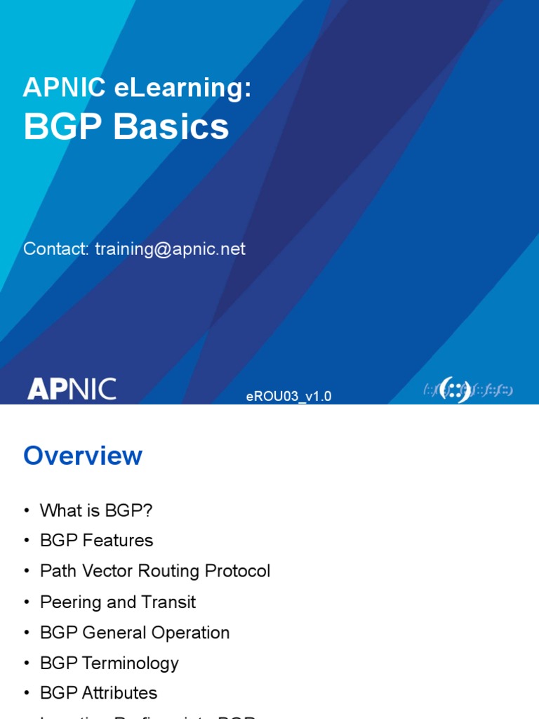 eROU03 BGP Basics PDF | PDF | Router (Computing) | Routing