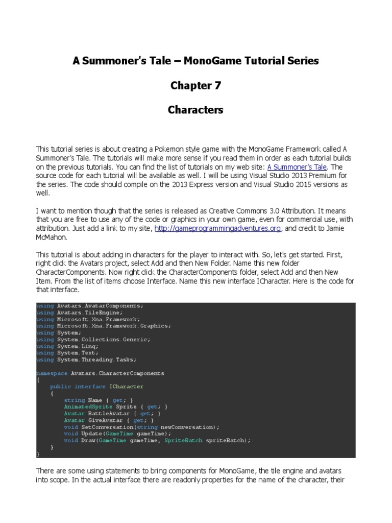 Monogame Tutorial Pdf Method Computer Programming Class Computer Programming