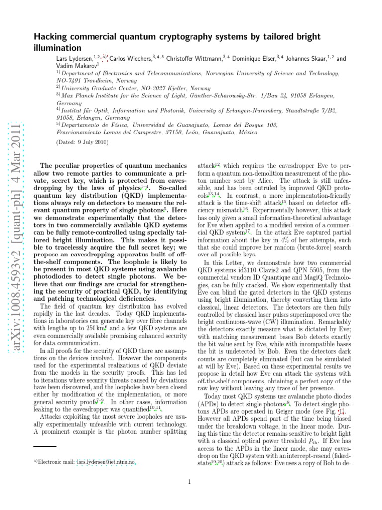 Hacking Commercial Quantum Cryptography Systems by Tailored Bright ...