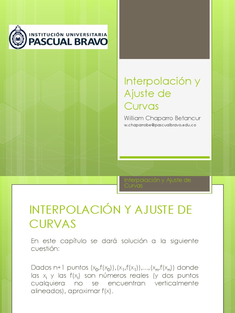 Interpolación y Ajuste de Curvas | PDF | Spline (Matemáticas) | Mínimos ...