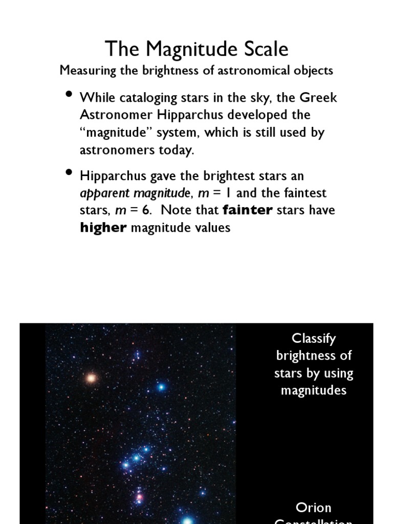 Measuring Stellar Brightness: An Introduction to the Magnitude Scale ...